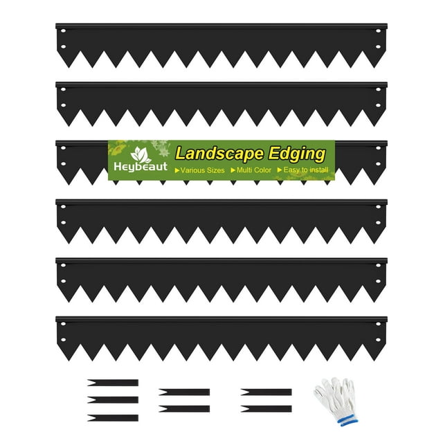 Heybeaut Garden 6 Pack Pre-Rusted Cor-Ten Steel Landscape Edging - 40 ...