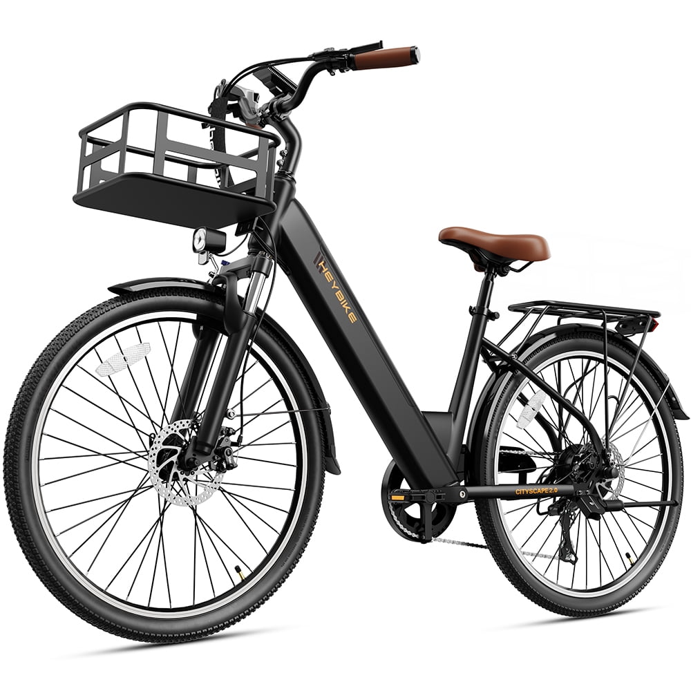 Heybike Cityscape 2.0 Electric Bike, 500W, 36V 13Ah, 50 Miles Range, 26" Tires, 7-Speed ...