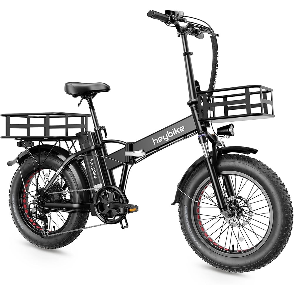 "Heybike Mars 20"" Electric Folding Bike, 500W, 48V 12Ah, 4"" Fat Tires, Dual Suspension, UL ...