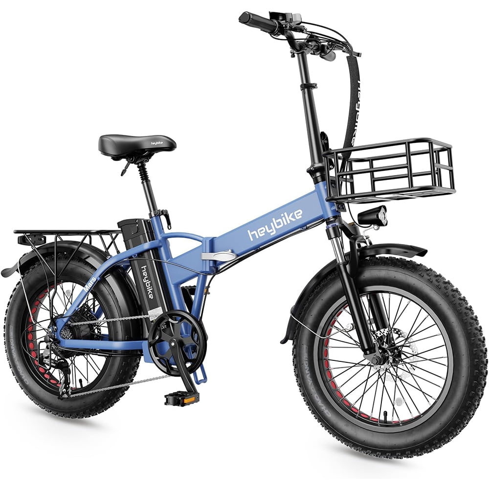 Heybike Mars Electric Bicycle Foldable 20" x 4.0 Fat Tire Electric Bike with 500W Motor, 48V ...