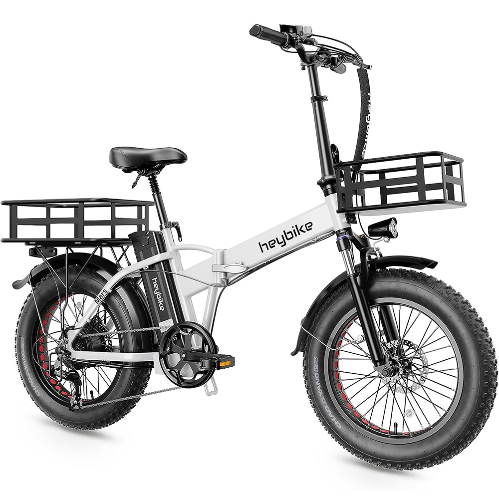 Heybike Mars Electric Bike for Adults, Foldable 20" x 4.0 Fat Tire Electric Bicycle with 500W ...