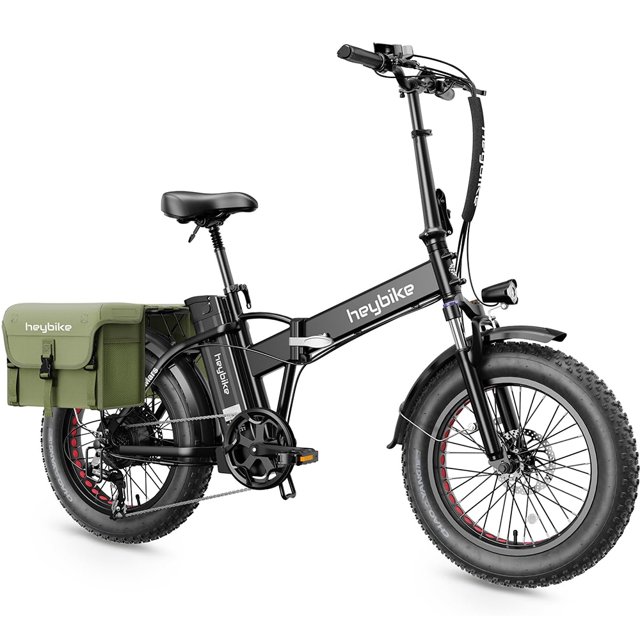 Heybike Mars Electric Bike for Adults, Foldable 20" x 4.0 Fat Tire Electric Bicycle with 500W ...
