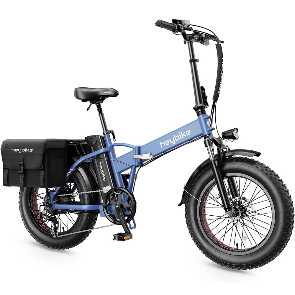 Heybike Mars Electric Bike for Adults, Foldable 20" x 4.0 Fat Tire Electric Bicycle with 500W ...