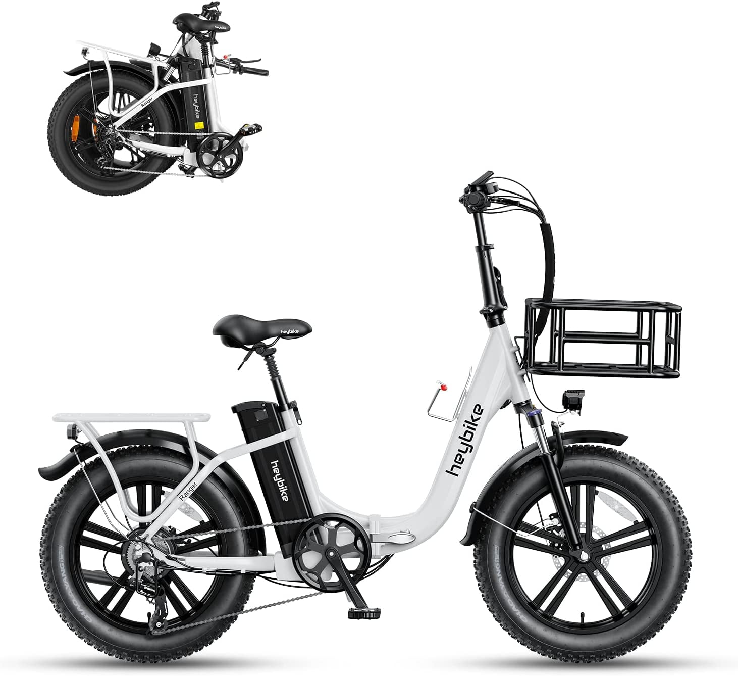 Heybike Ranger Electric Bike for Adults, 500W Foldable Ebike with 48V ...