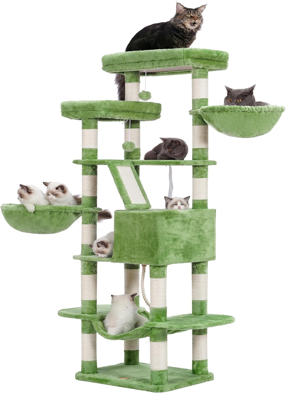 Cat Tree, 68 inch Multi-Level Cat Tower for Indoor Cats, 2 Widened ...