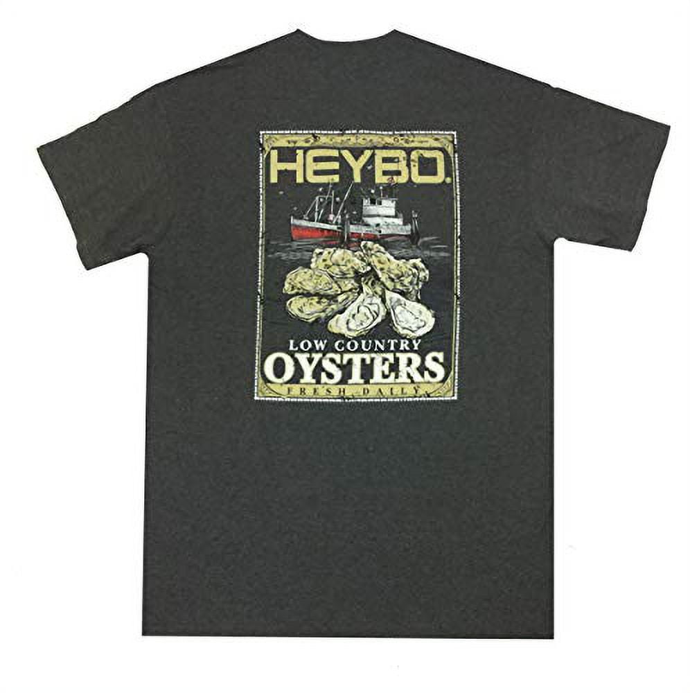Heybo Outdoors Oyster Label Short Sleeve T-Shirt-Dark Heather-Large ...