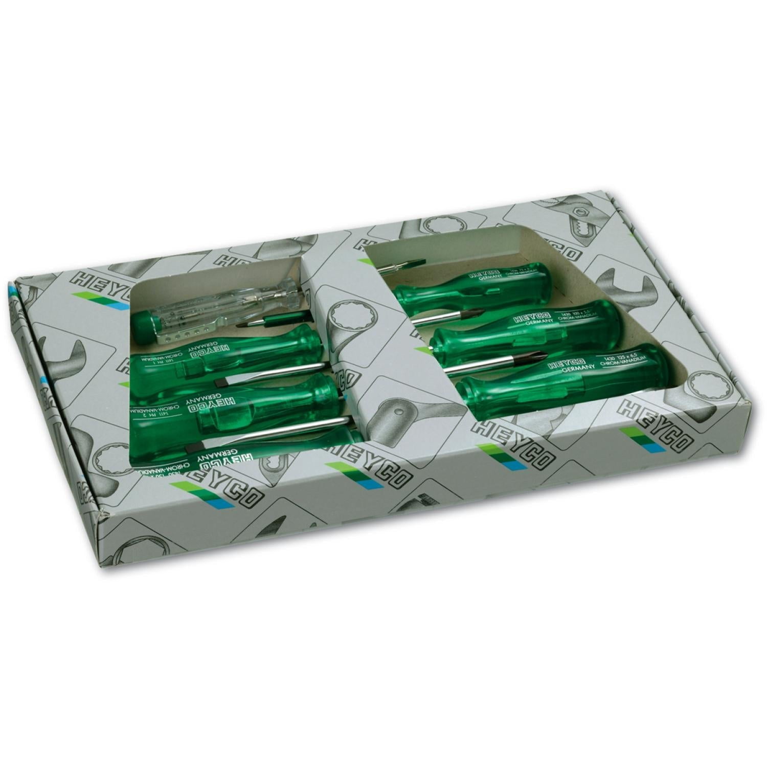 Heyco Phillips/Slotted Screwdriver Set with Acetate Handles and Voltage ...