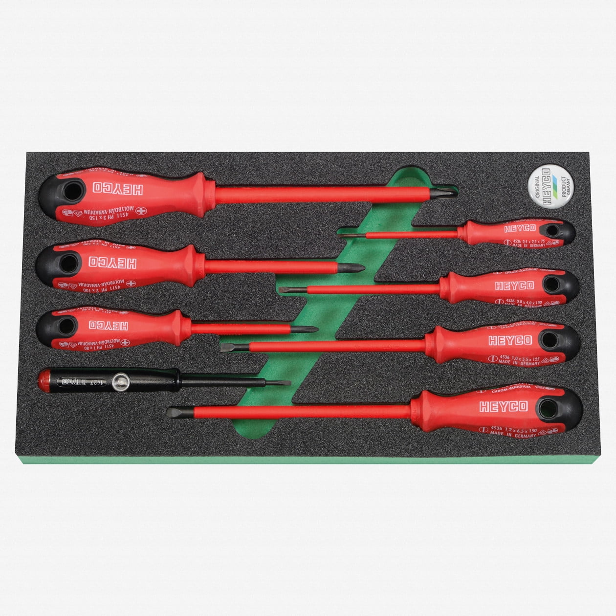 Heyco Insulated VDE Phillips/Slotted Screwdriver Set, 8 Pieces ...