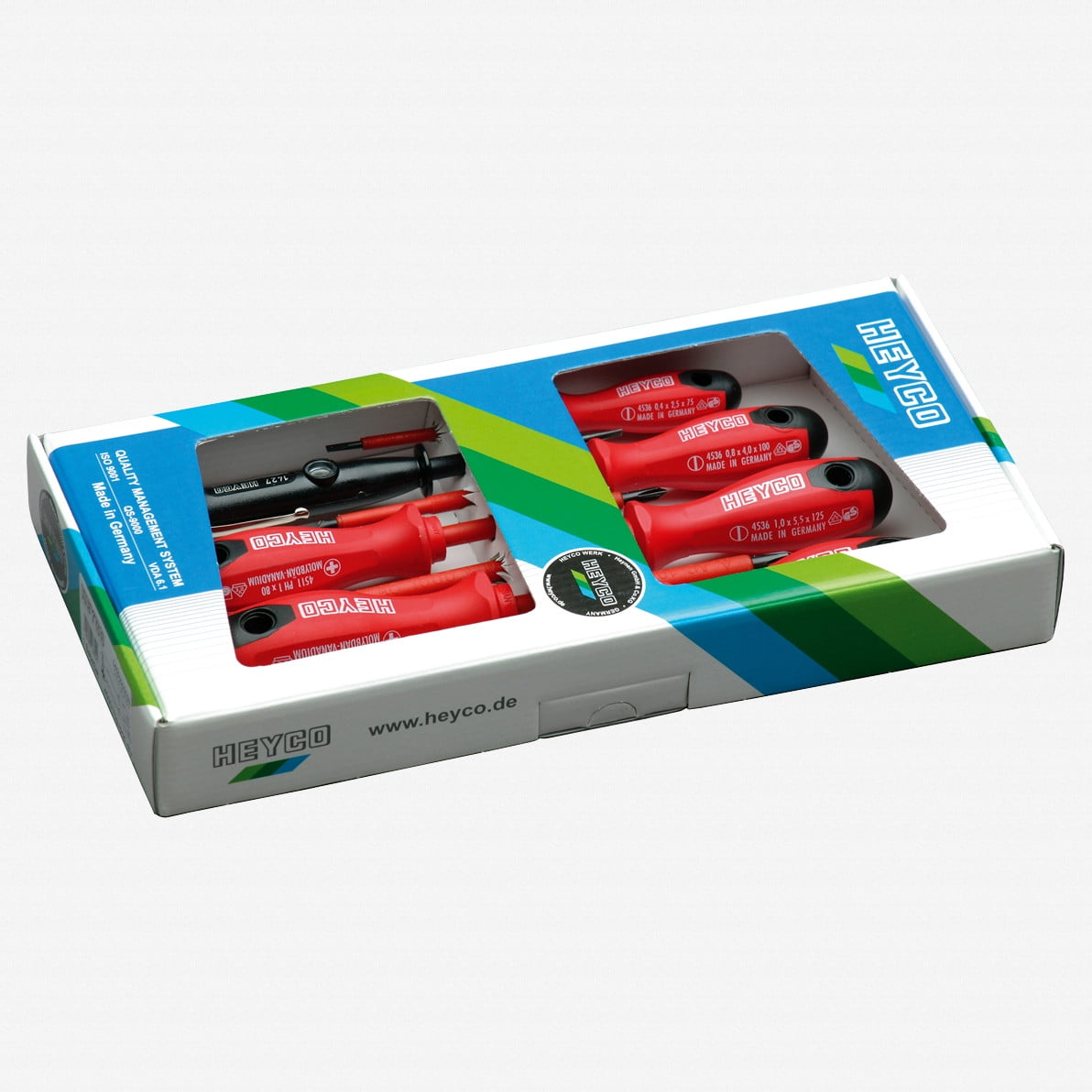 Heyco Insulated VDE Phillips/Slotted Screwdriver Set with 2K Handle, 7 ...