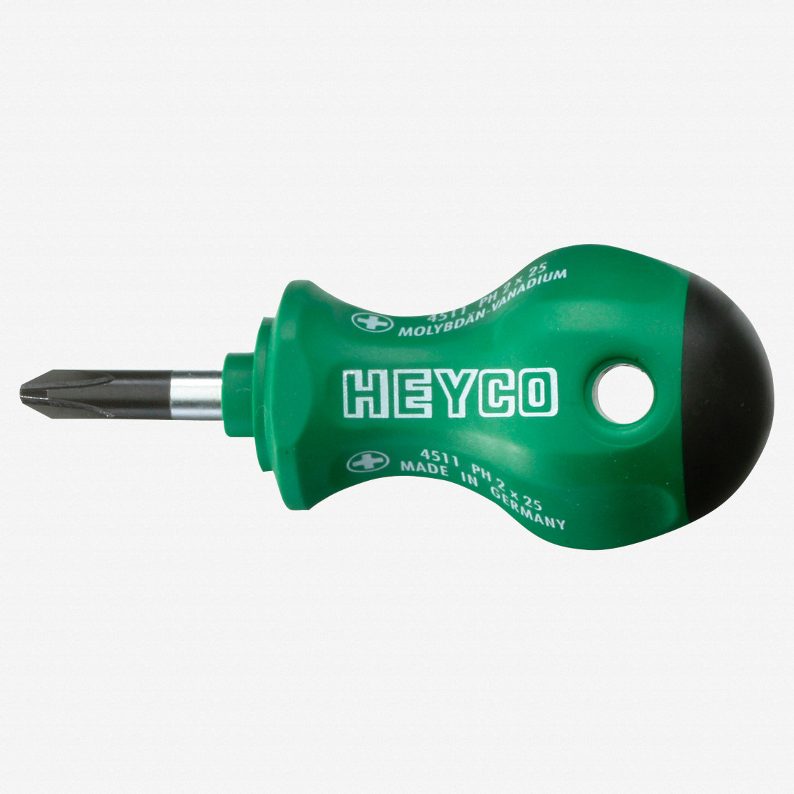 Heyco Phillips Stubby Screwdriver with 2K Handle, #2 - Walmart.com