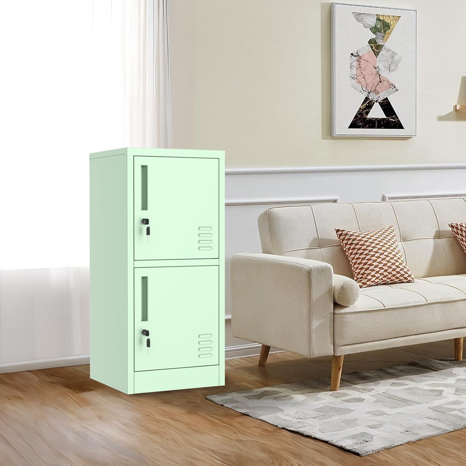 Heyday 2 Door Vertical Stackable Storage Cabinet,Metal Locker Storage ...