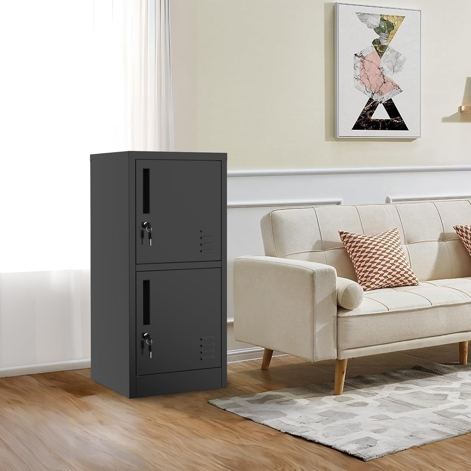 Heyday 2 Door Vertical Stackable Storage Cabinet,Metal Locker Storage ...