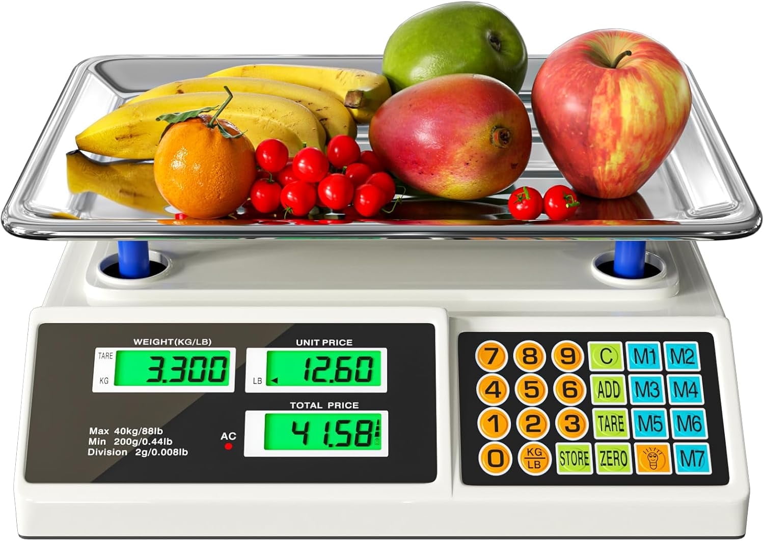 Heyday Price Computing Scale,88lb LCD Digital Commercial Food Meat ...