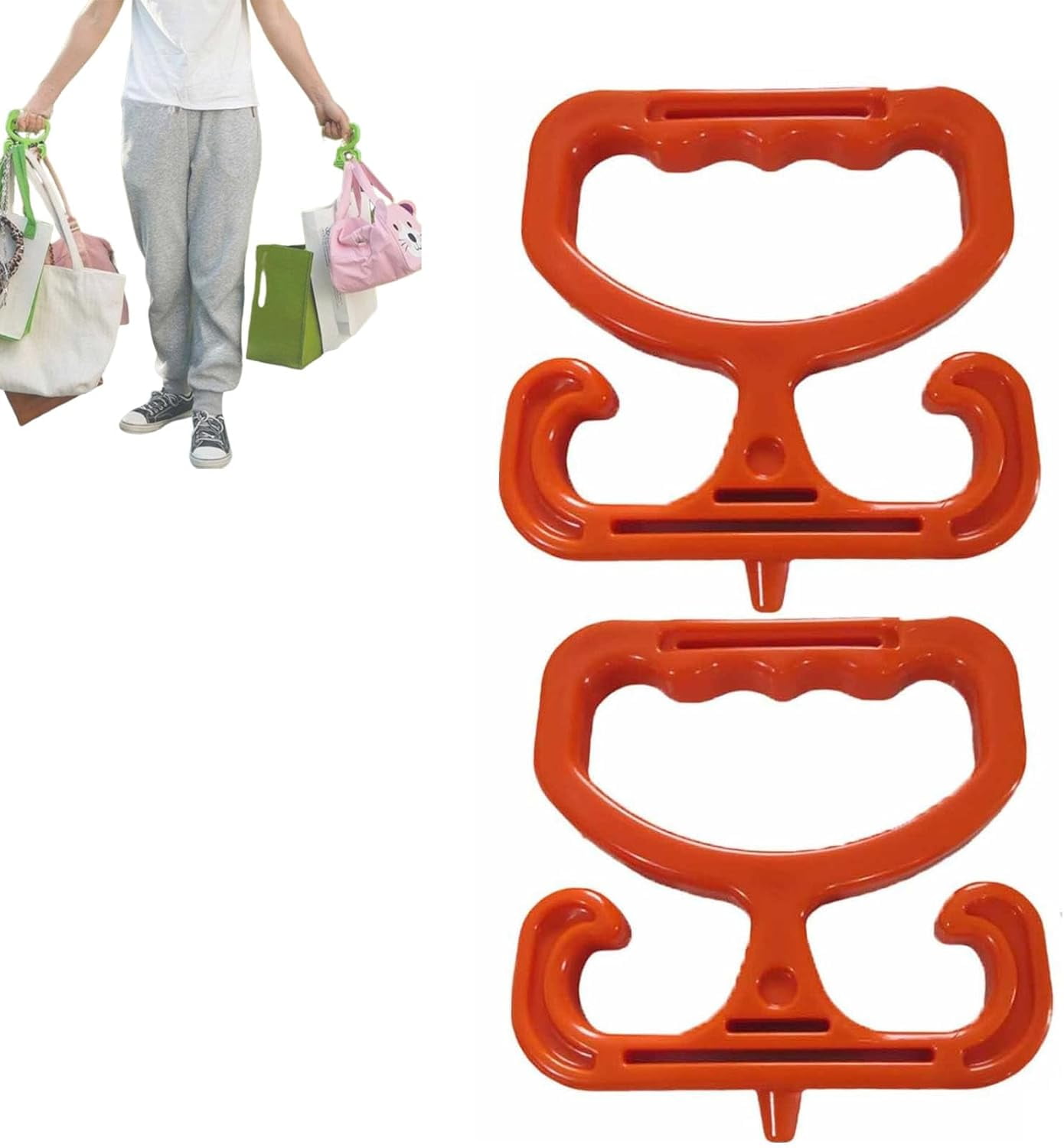 Heydday 2PC Heavy Duty Grocery Bag Carrier - Ergonomic Handle Holds Up to 80lbs - Comfortable ...