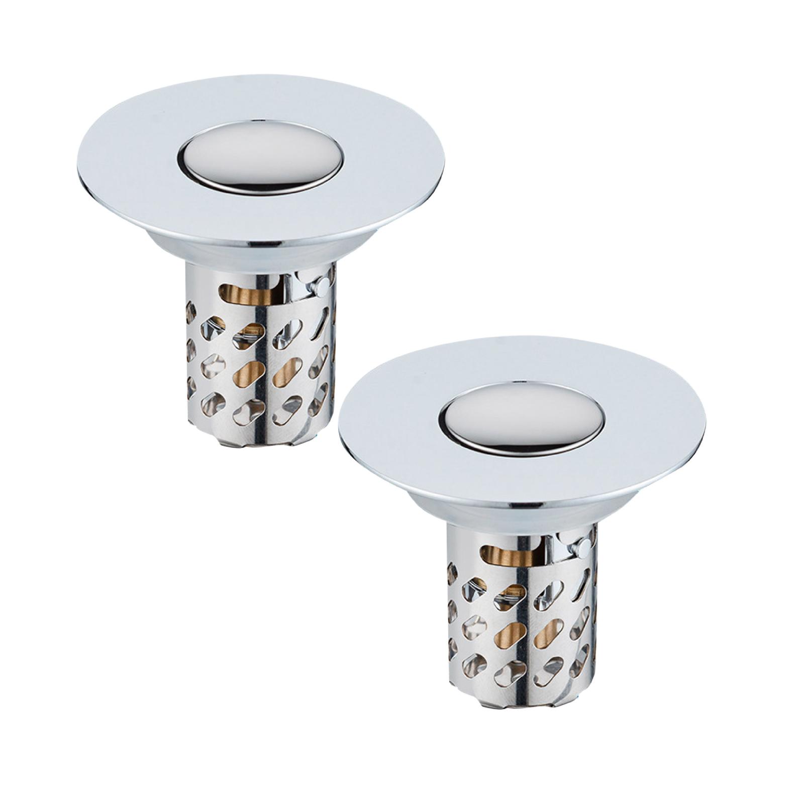 Heydday 2PC Pop-Up Sink Drain Stopper with Removable Stainless Steel ...