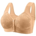 Heydday Front Closure Wireless Lace Bra, Full Support Comfort Bra for ...