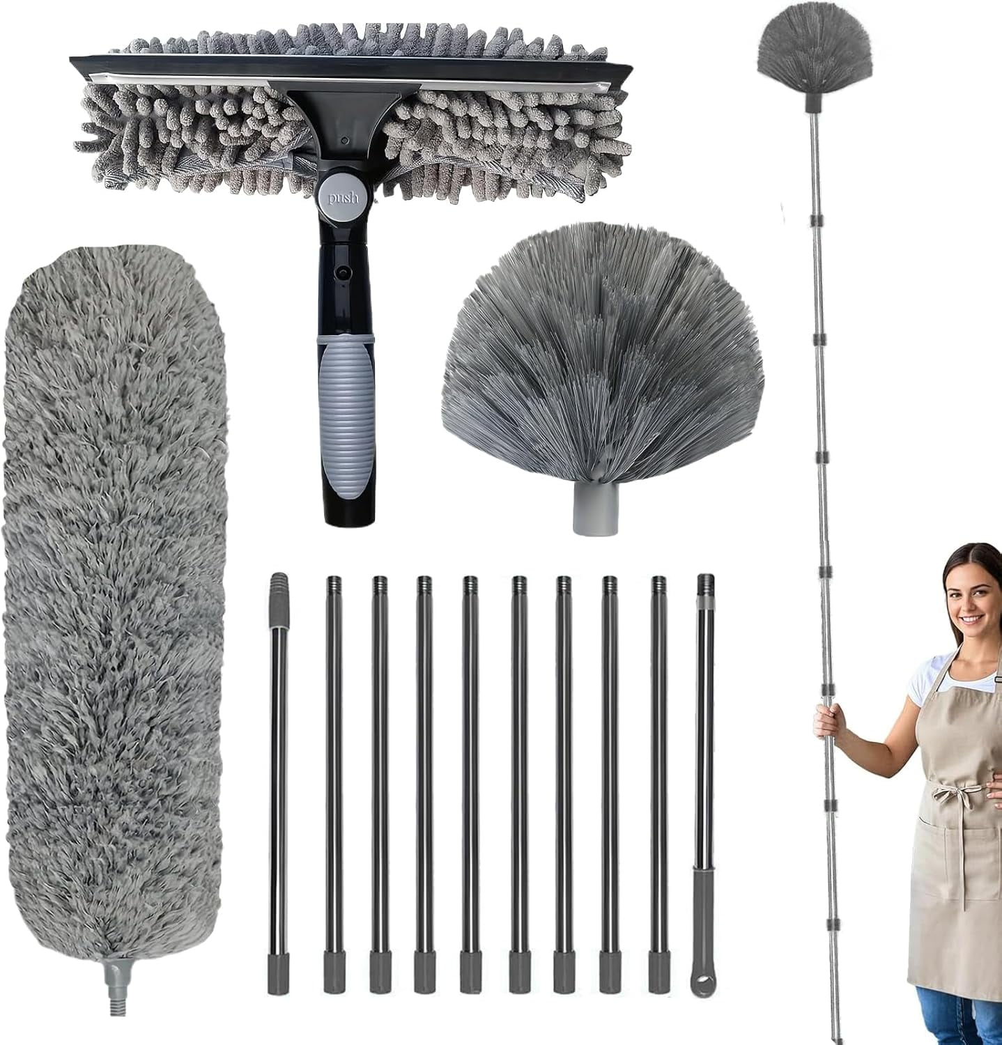 Heydday High Reach Ceiling Duster Kit – Adjustable 6M Telescopic Pole ...