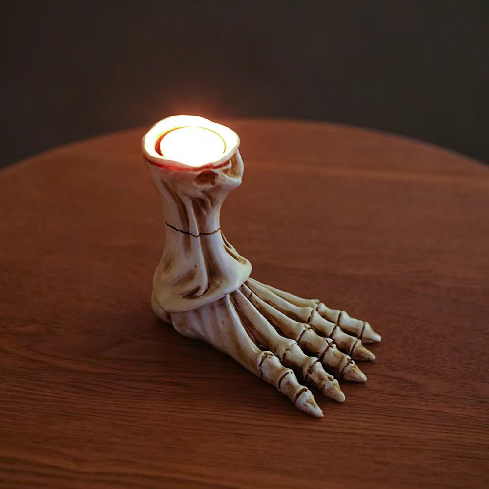Heydday Spooky Skeleton Ghost Foot Candle Holders – Gothic Halloween ...