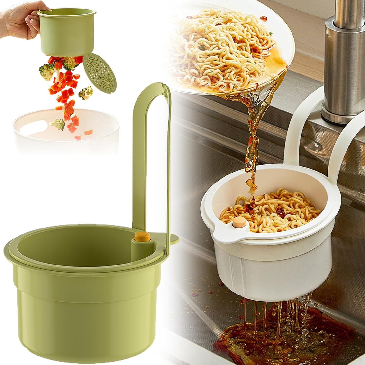 Heydday Strainer Self Cleaning Kitchen Hanging Food Waste Collector ...