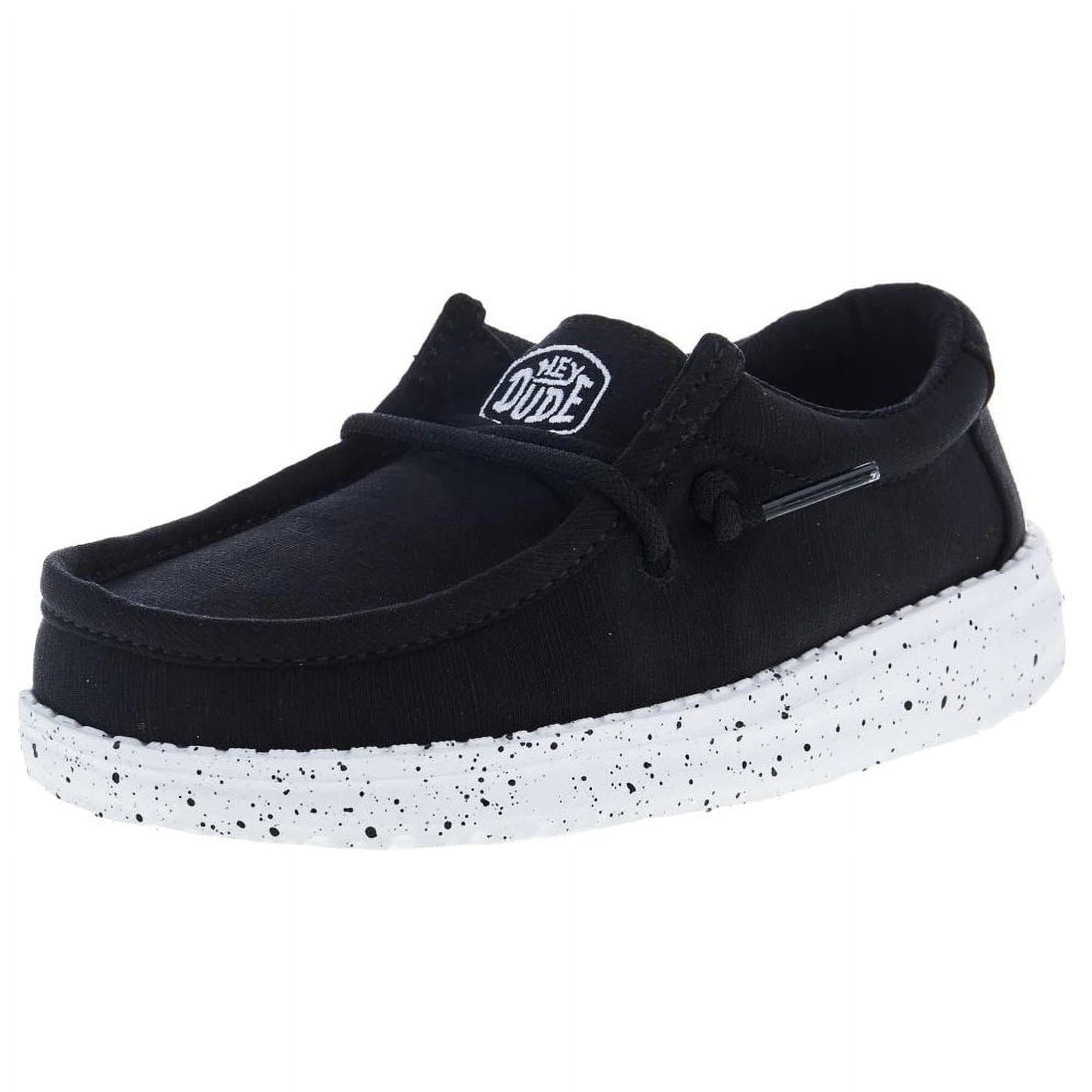 Hey Dude Toddler Boys' Wally Slub Casual Shoes, Black Canvas, Slip-On, Lightweight - Walmart.com