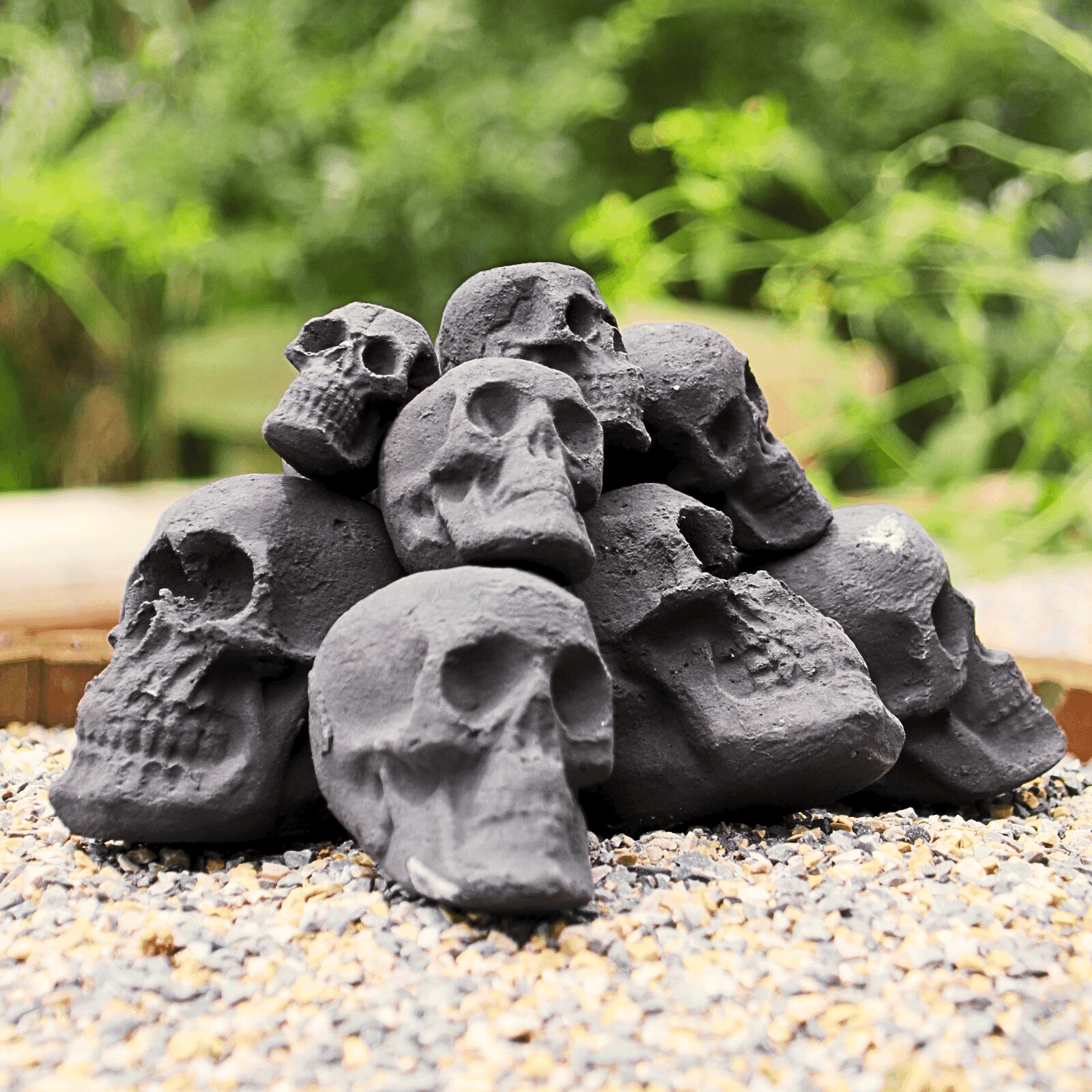 Heyfurni 12pcs Fireproof Skulls Fire Pit Logs for Fireplace, Firepit ...