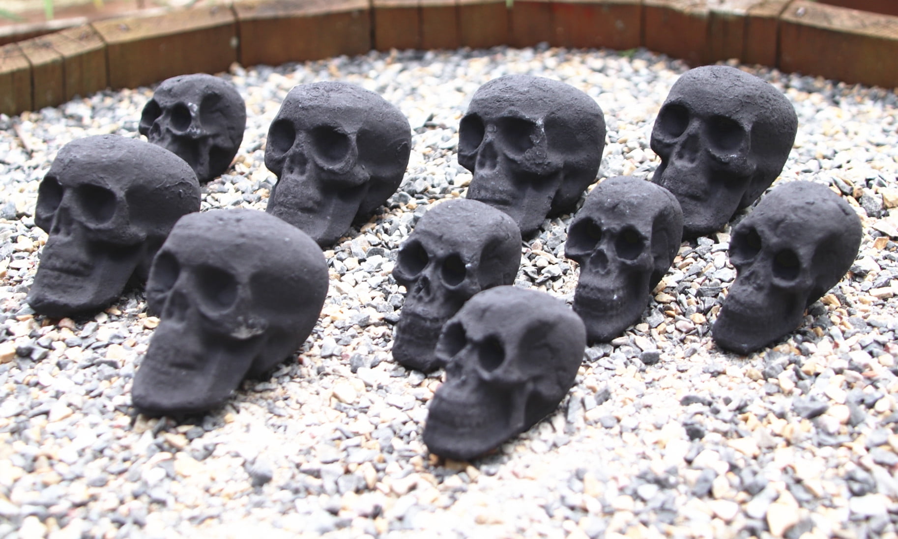 Heyfurni Fire Pit Skulls, 10pcs Tiny Skulls Gas Logs for Tabletop ...