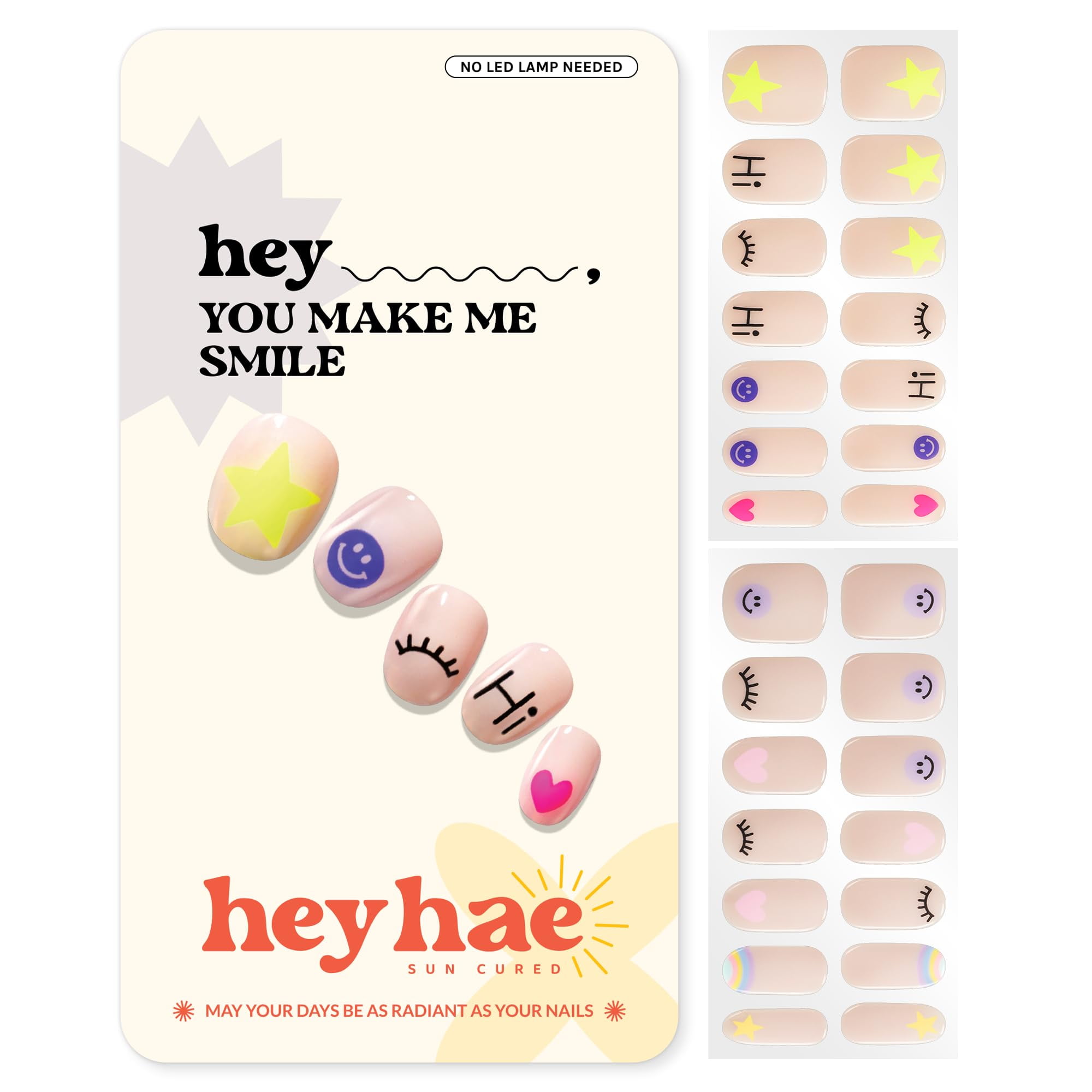 Heyhae Semi Cured Gel Nail Strips | No LED Lamp Needed | Spring, Marble, Pink | Easy Apply ...