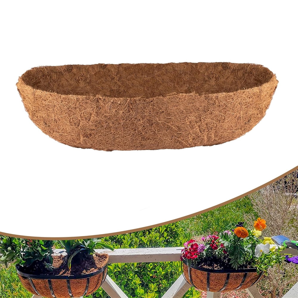 Heyingu 30 Inch Coconut Fiber Window Box Liners for Fence Flower ...
