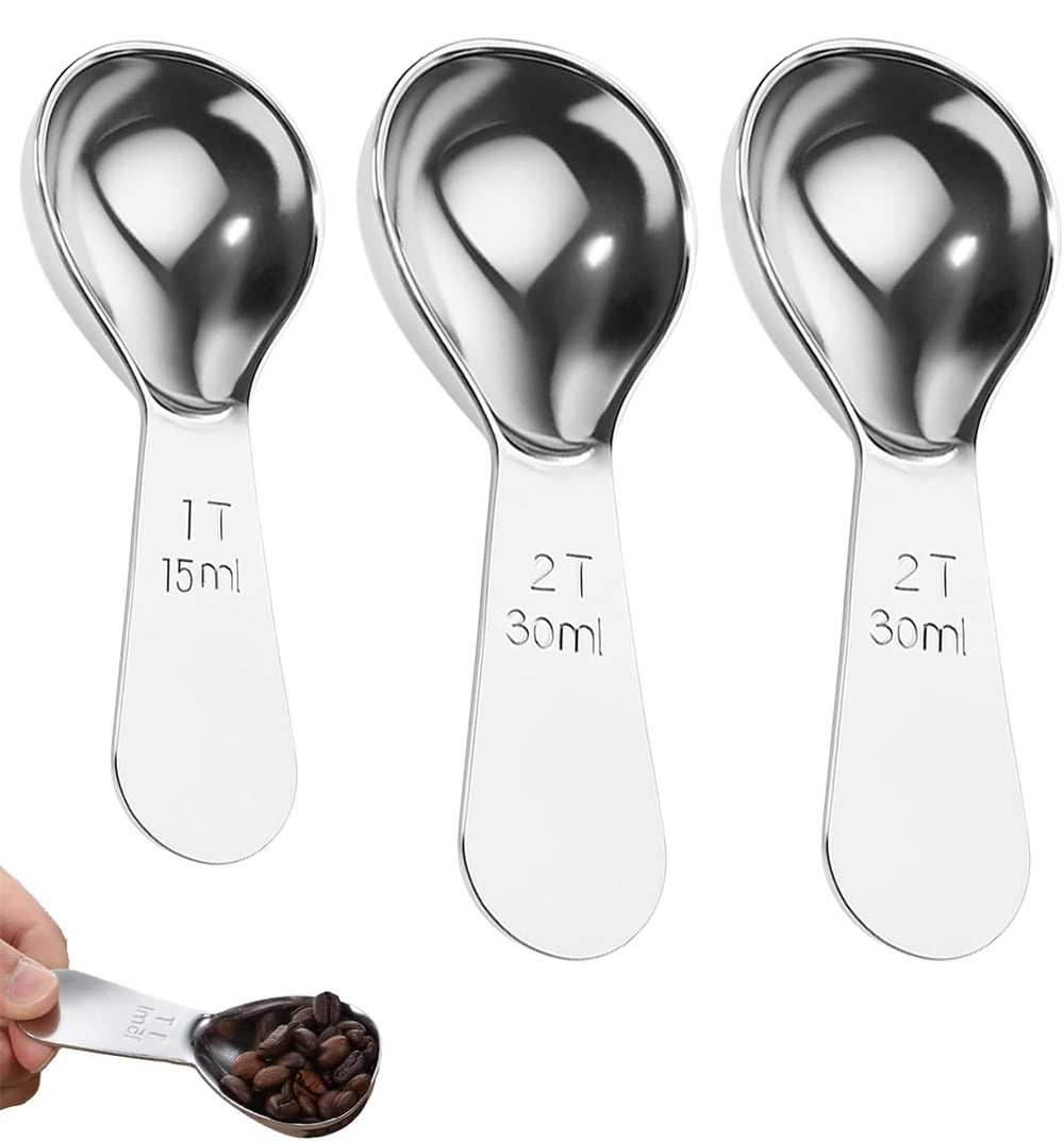 Heyingu 3Pcs Stainless Steel Coffee Scoop Short Handle Tablespoon ...