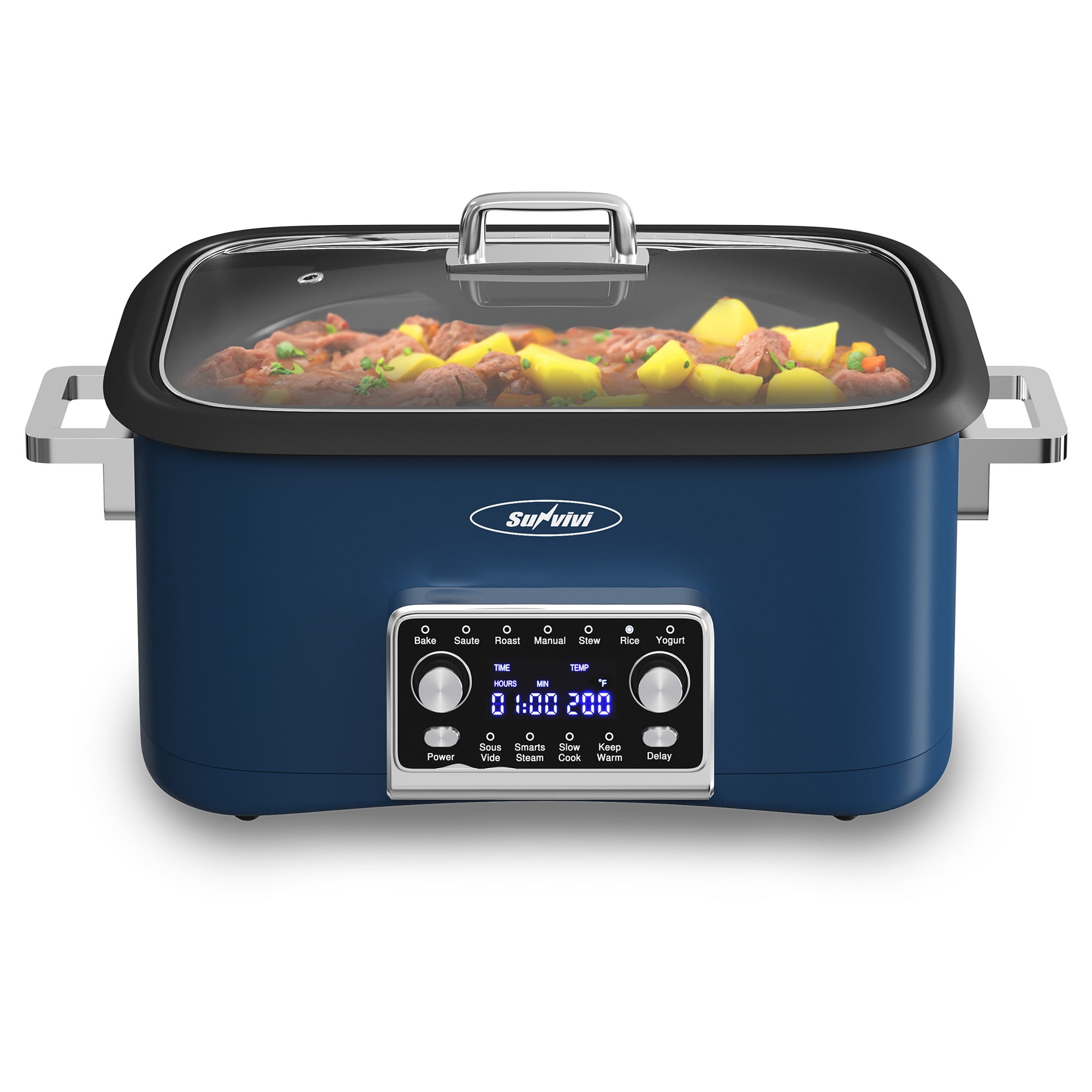 Heynemo 12-in-1 Digital Slow Cooker, 8QT Multi-Cooker with Adjustable ...