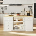 Heynemo 59 Inch Large Kitchen Island with Power Outlet, Farmhouse Thick ...