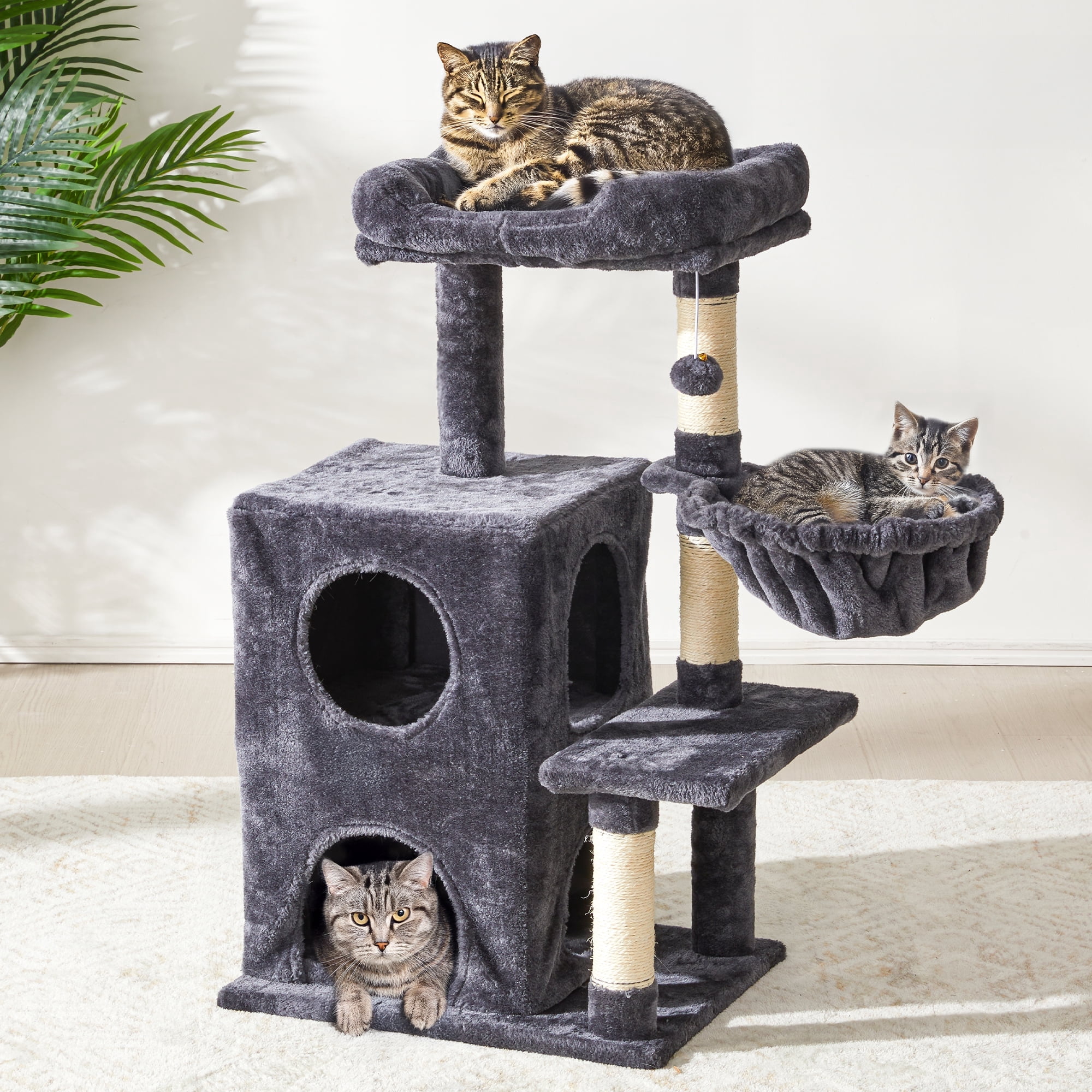 Heynemo Multi-Level Cat Tree Tower for Large Cats with Scratching Posts ...