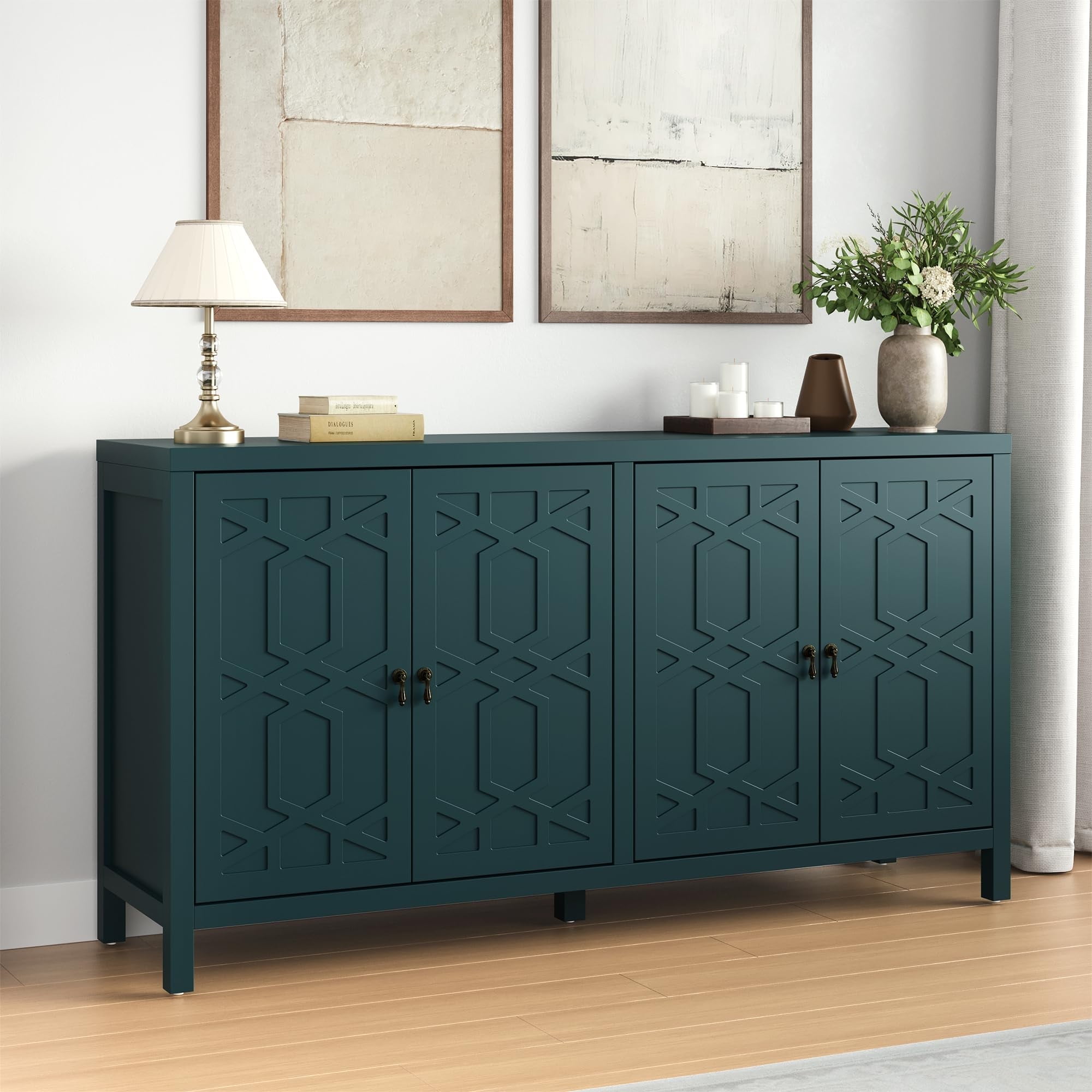 Heynemo Sideboard Buffet, 58'' Mid Century Modern Sideboard Buffet with ...