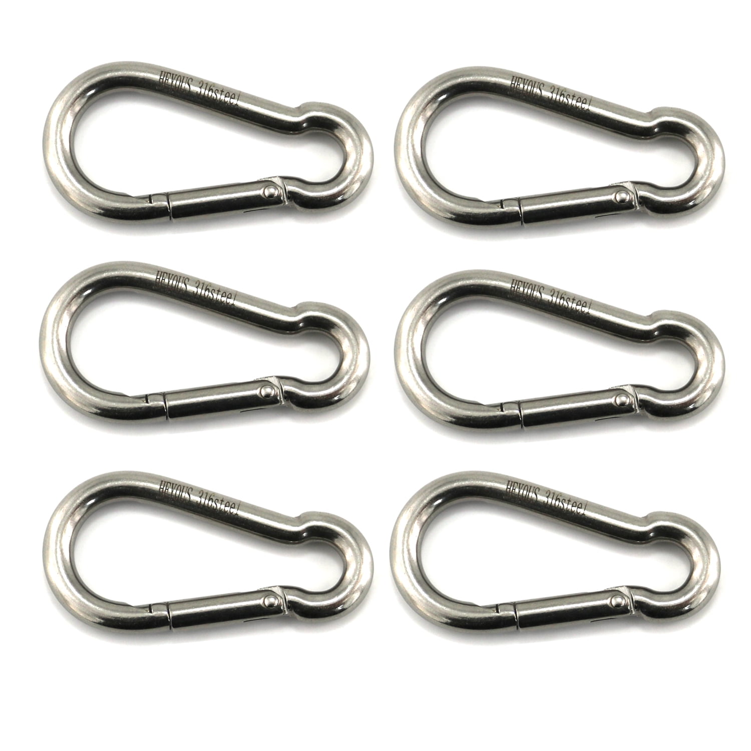 Heyous 1/4 inch Marine Grade Stainless Steel 316 Spring Snap Hook Small ...