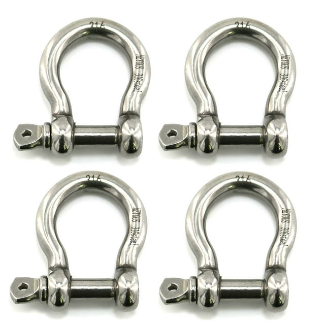 Heyous 5/16 inch Shackle D Rings Stainless Steel 316 D Ring Bow Shackle ...