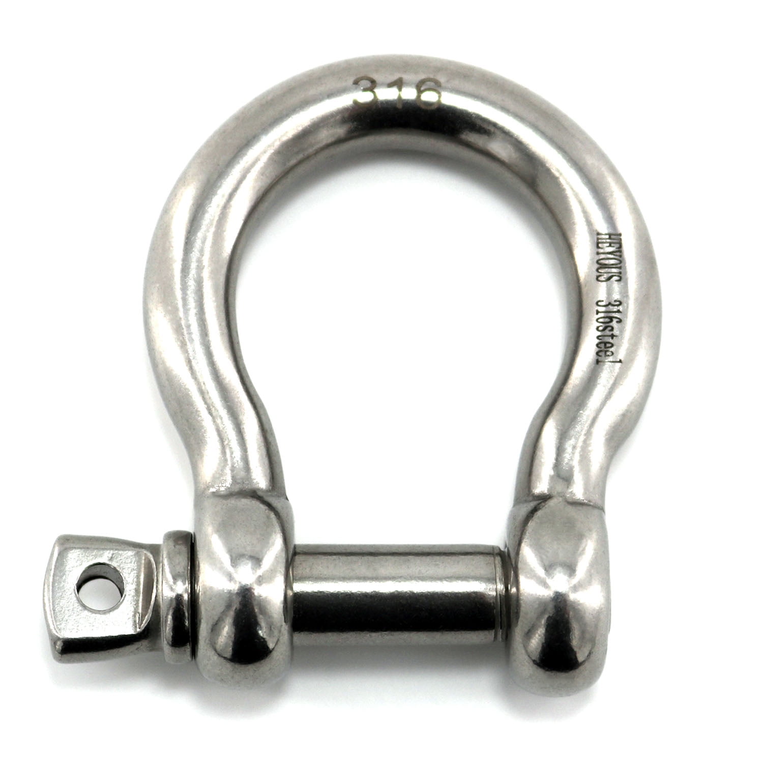 Heyous Shackle 1/2 D Ring Bow Shackle Stainless Steel 316 D Ring Shackle Lift Shackle 1900 LBS 1 ...