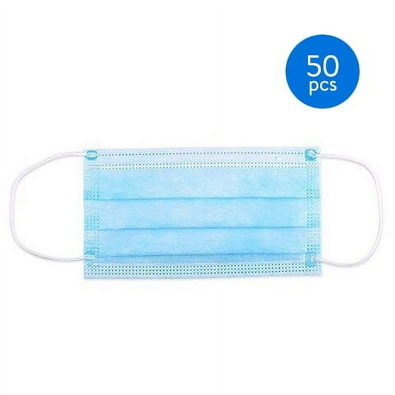 Walmart 50 Individually Wrapped Disposable Adult Face Masks, 3-Ply ...