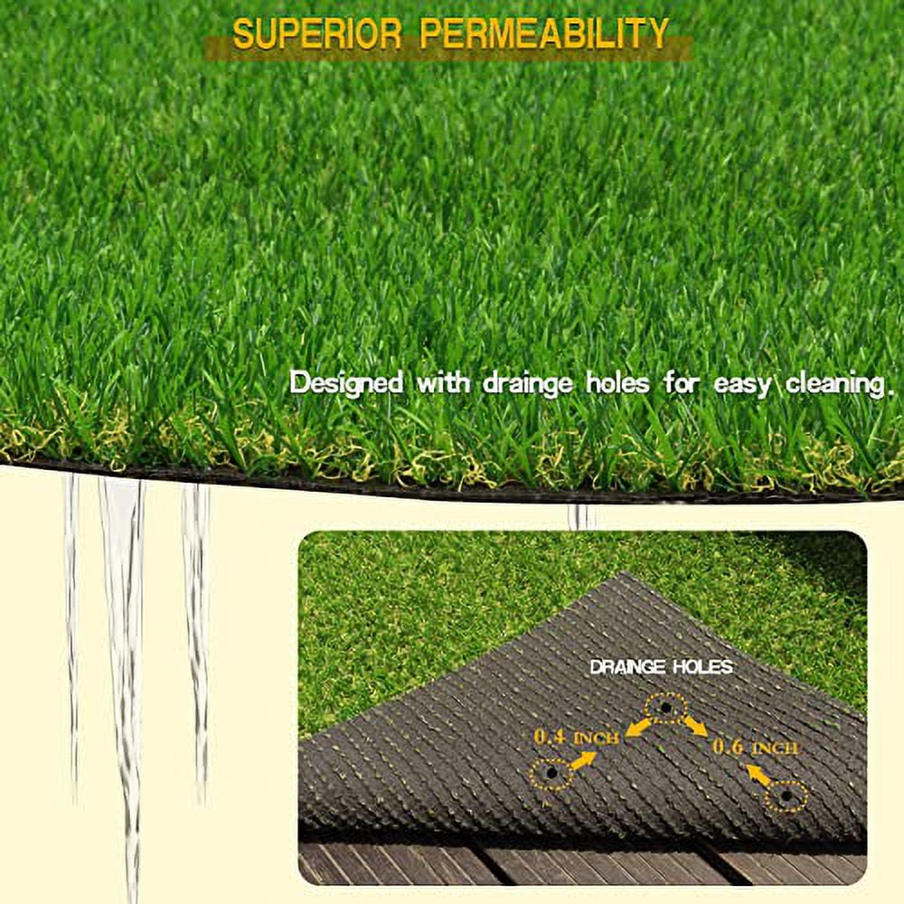 Heyroll Green Artificial Grass 3 FT x 11 FT, 0.8" Fake Grass Turf Mat ...