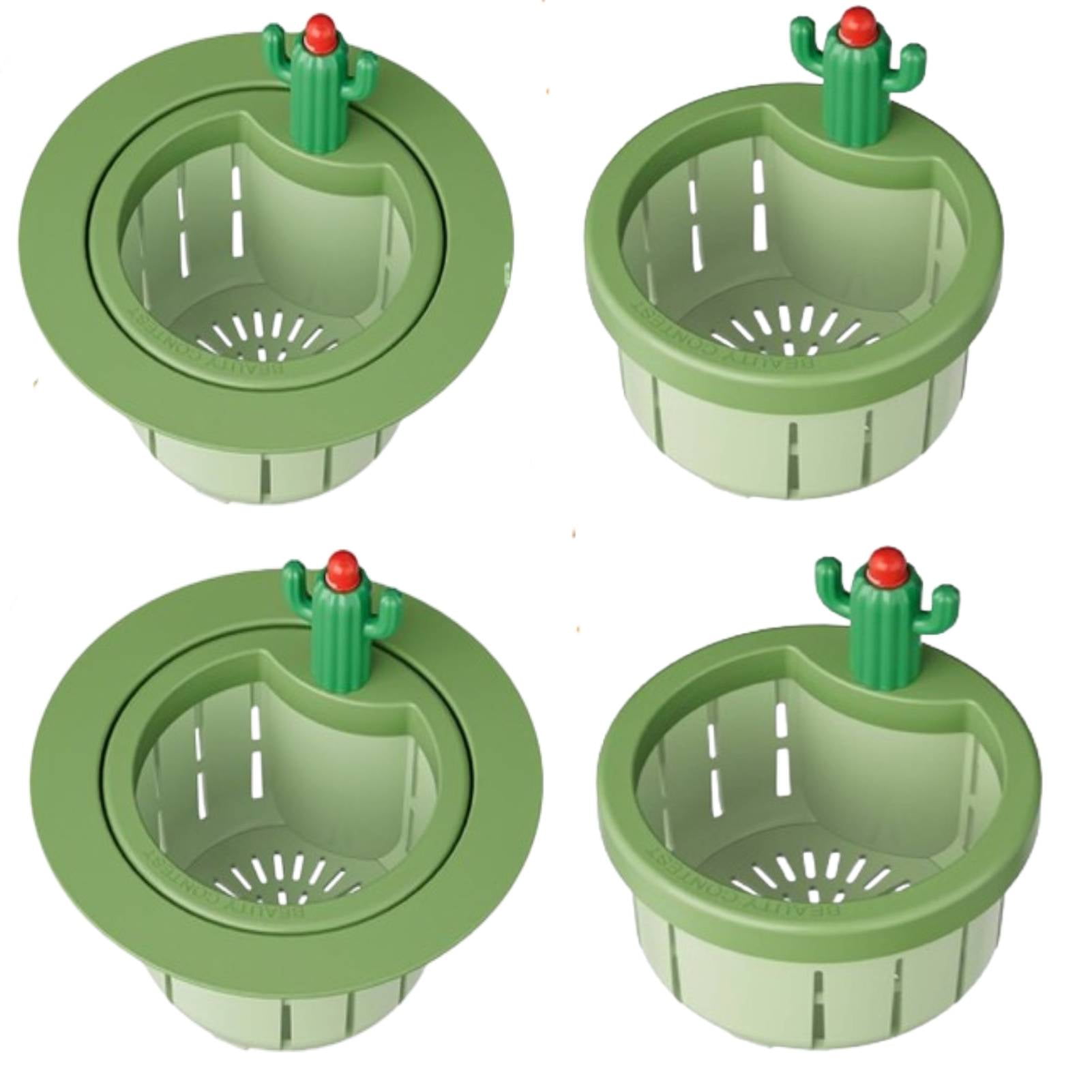 Heysliy 4PCS Green Cactus Kitchen Drain Protector Filter, Press ...