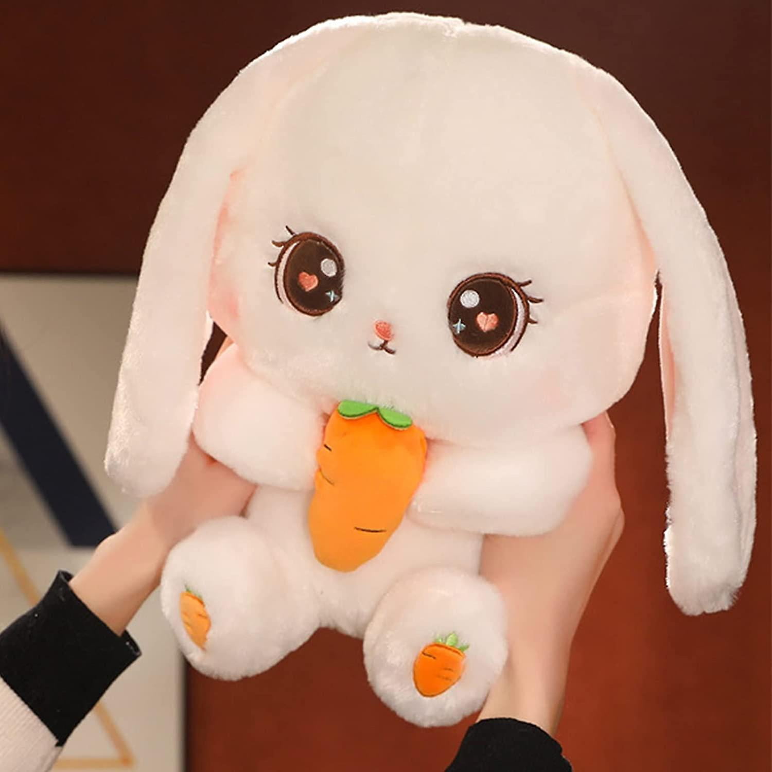 Heytea Cute Bunny Stuffed Animal, Lop Eared Rabbit Doll with Carrot ...