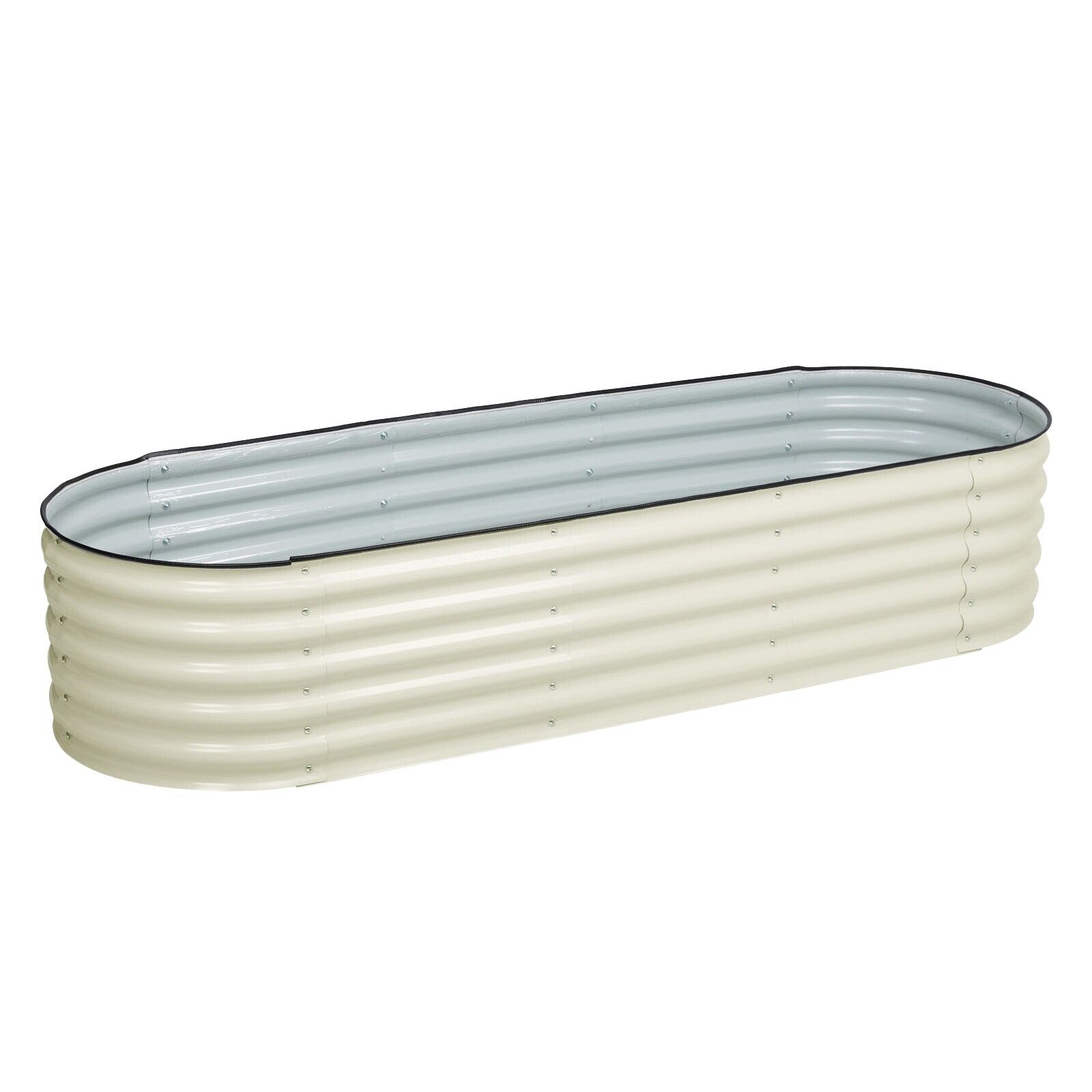 Heywoo 17" Tall Oval Raised Garden Bed, Galvanized Raised Beds,Open ...
