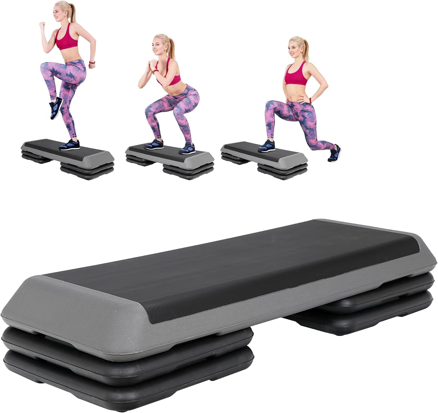 Heywoo 28.15" & 43" Adjustable Workout Aerobic Stepper in Fitness ...