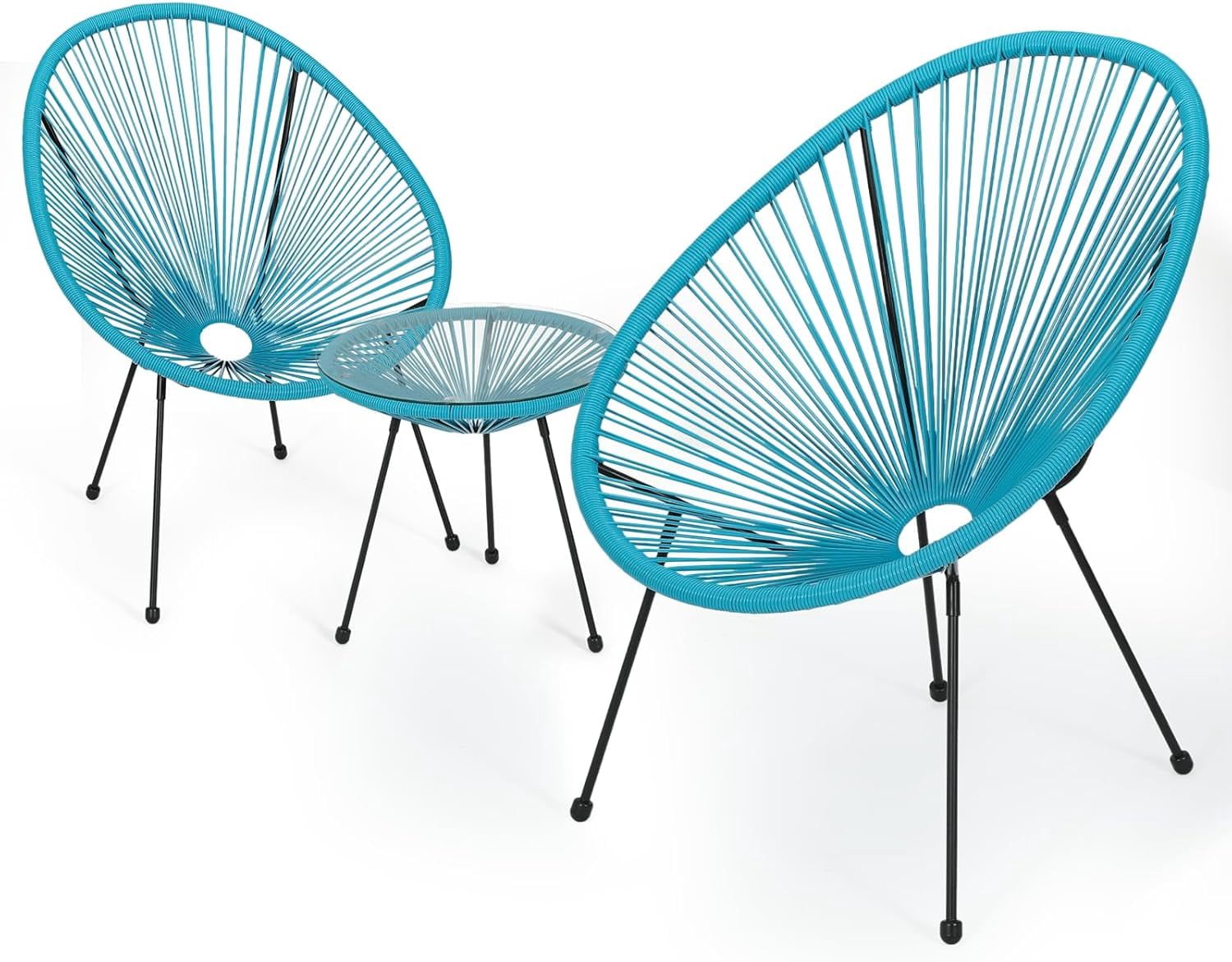 Heywoo 3 Piece Outdoor Seating Acapulco Chair, Modern Patio Furniture ...