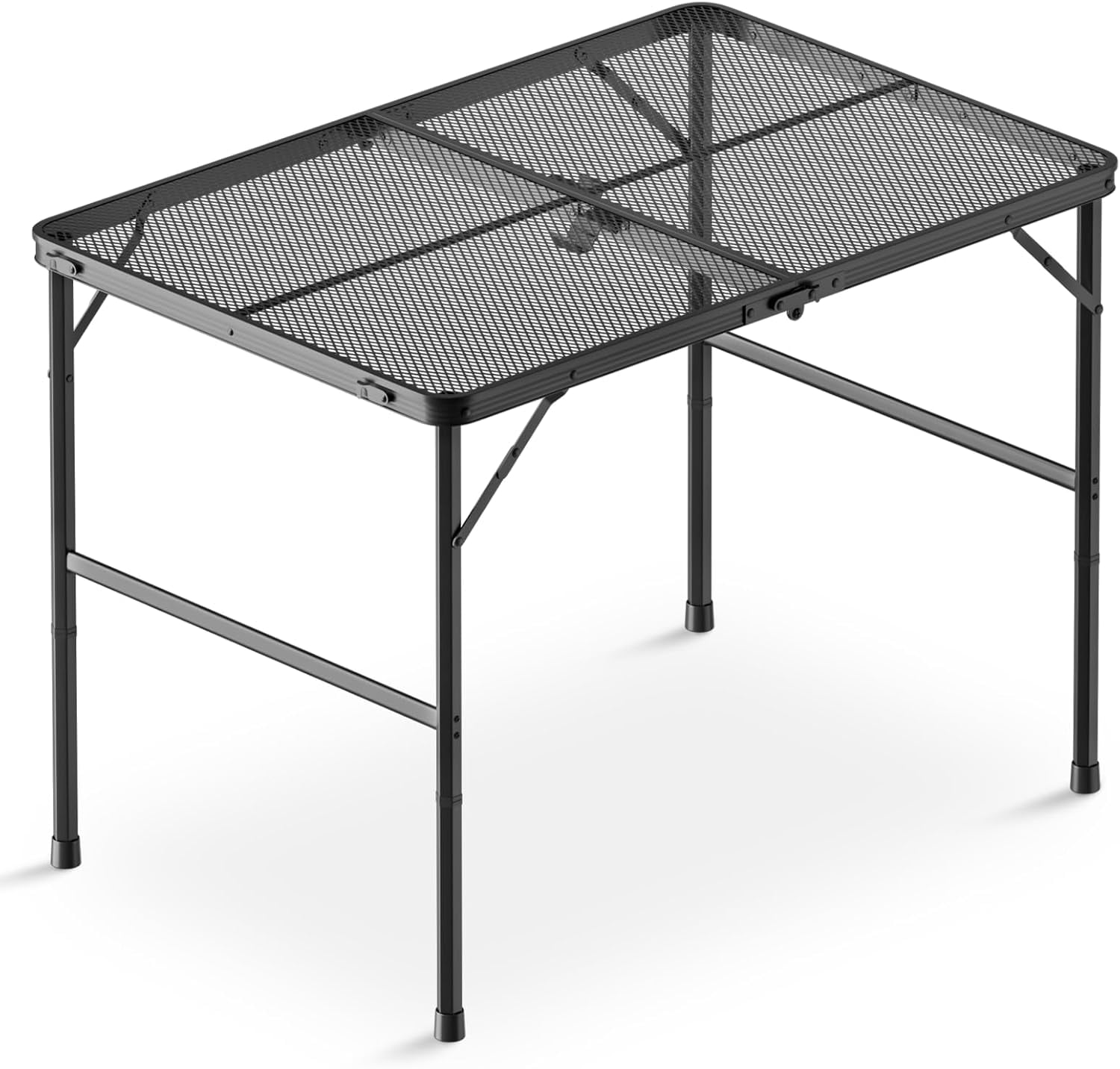 Heywoo Adjustable Folding Grill Table, 35'' Portable Camping Table ...