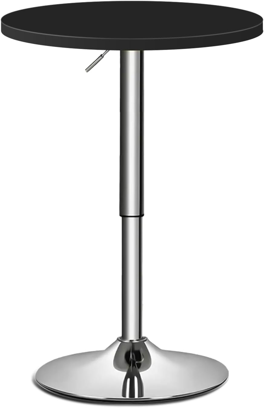 Heywoo Bistro Pub Table Round Bar 27.5"- 36" Height-Adjustable Cocktail ...