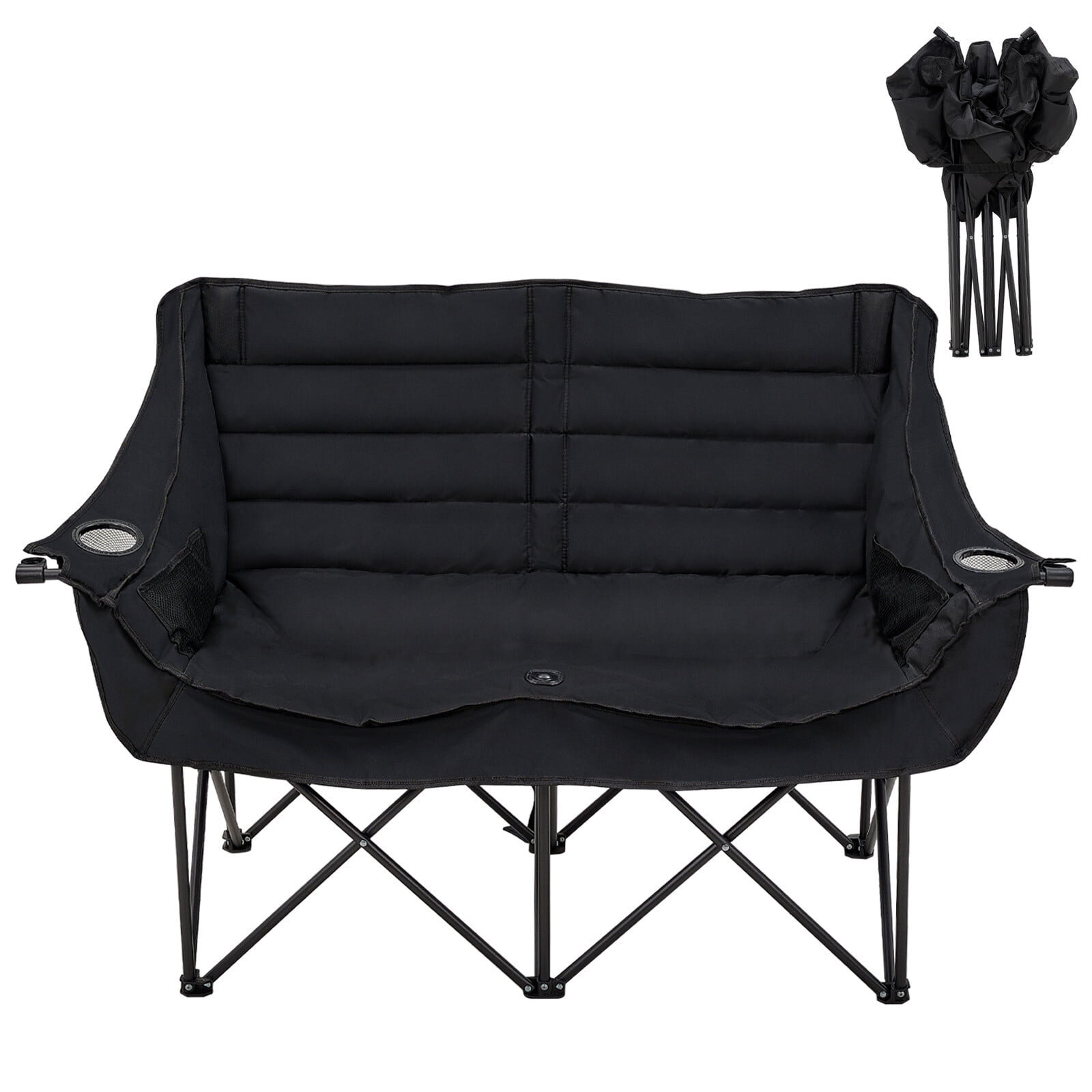 Heywoo Camping Chair Double Folding Chair Heavy Duty Loveseat Camp ...