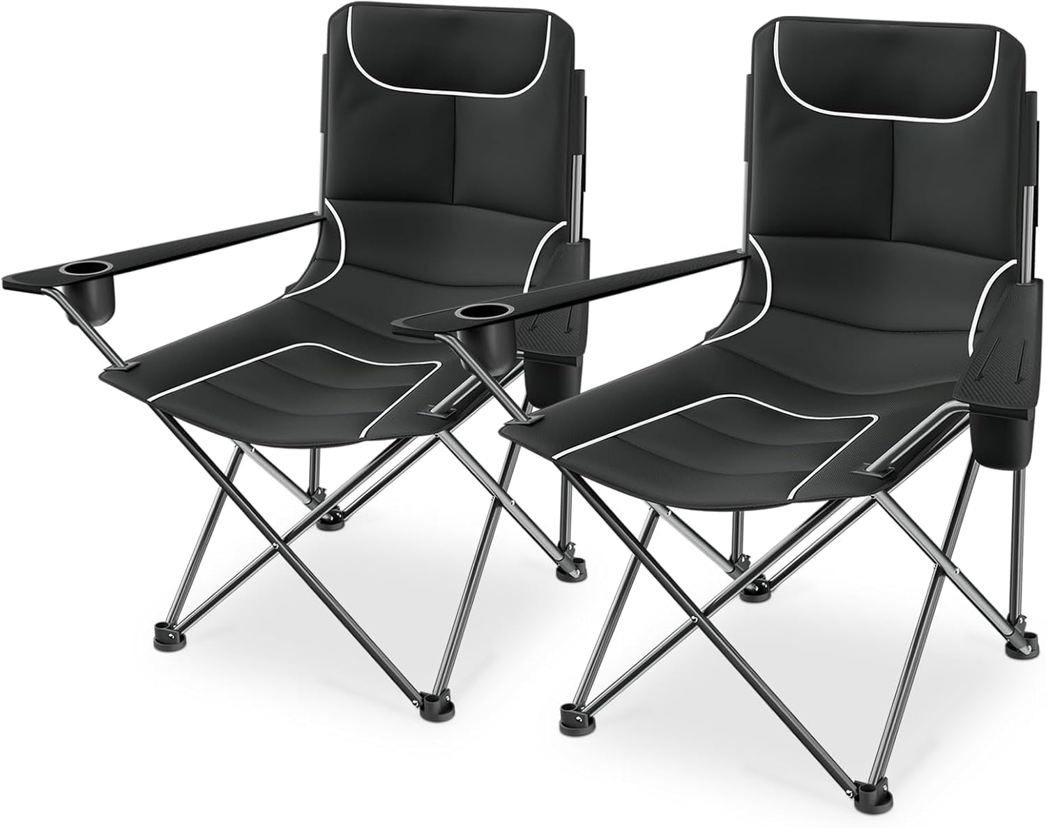 Heywoo Camping Chair Set of 2 Compact Backpacking Adjustable Height ...