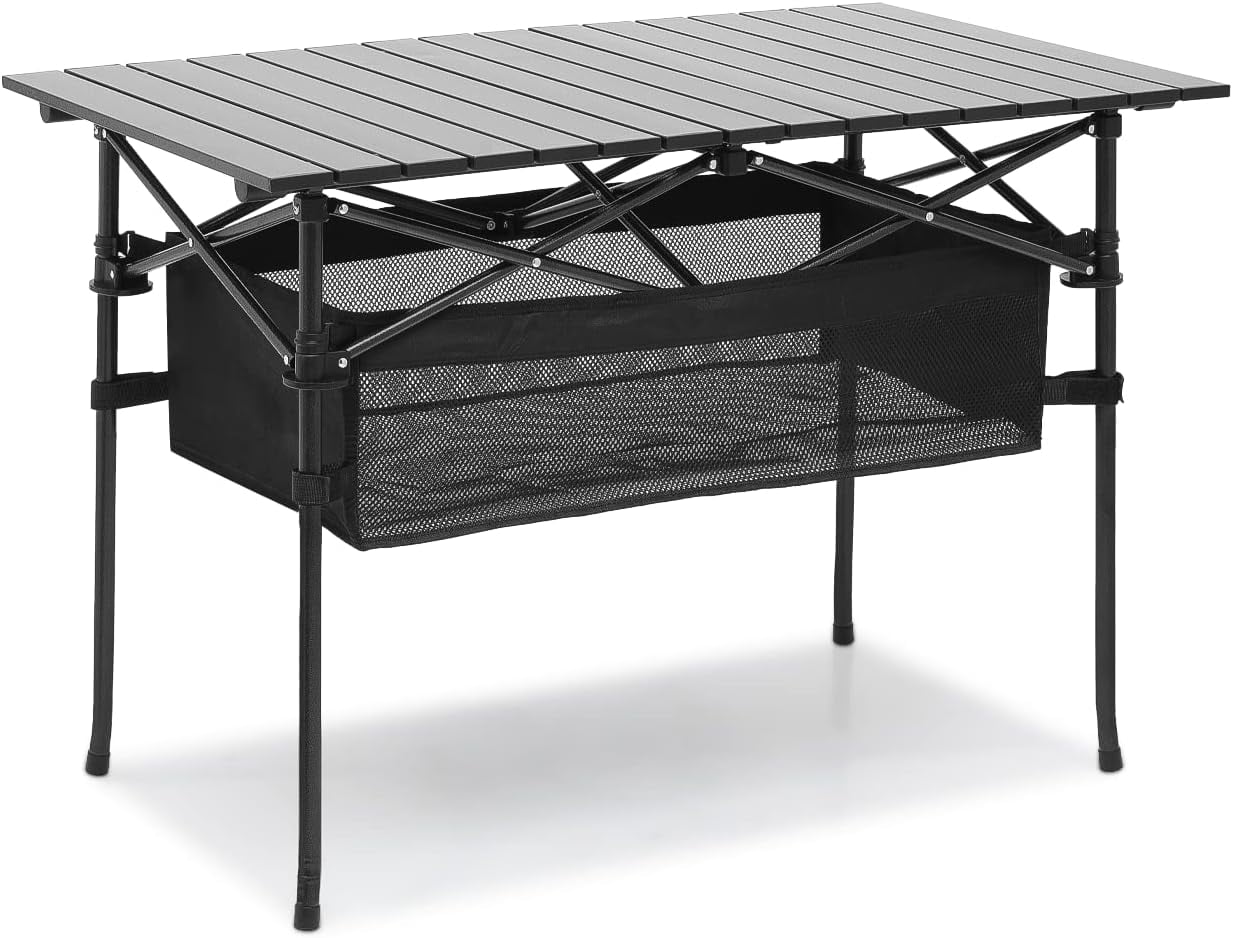 Heywoo Camping Table Fold up Lightweight, 37.5" Length Steel Folding ...