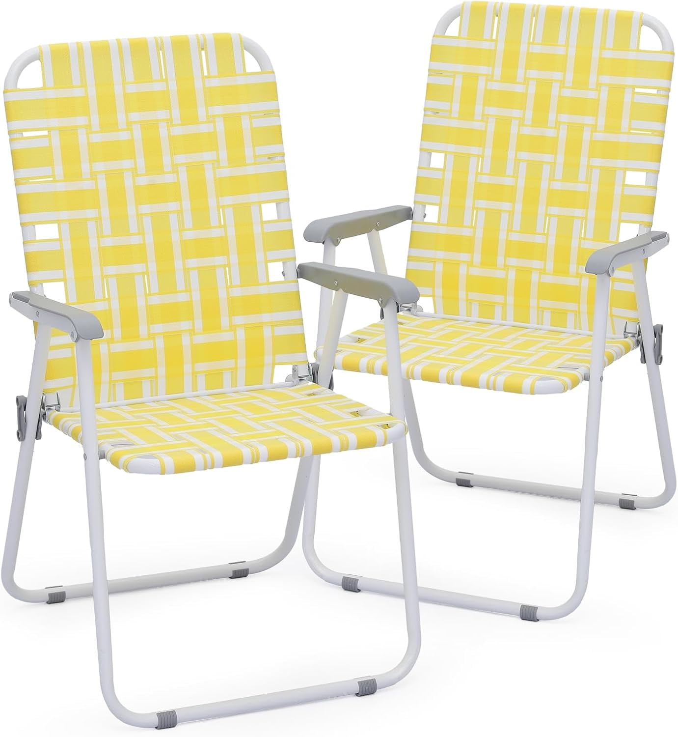Heywoo Folding Webbed Chairs for Adults, Patio Portable Lawn Beach ...