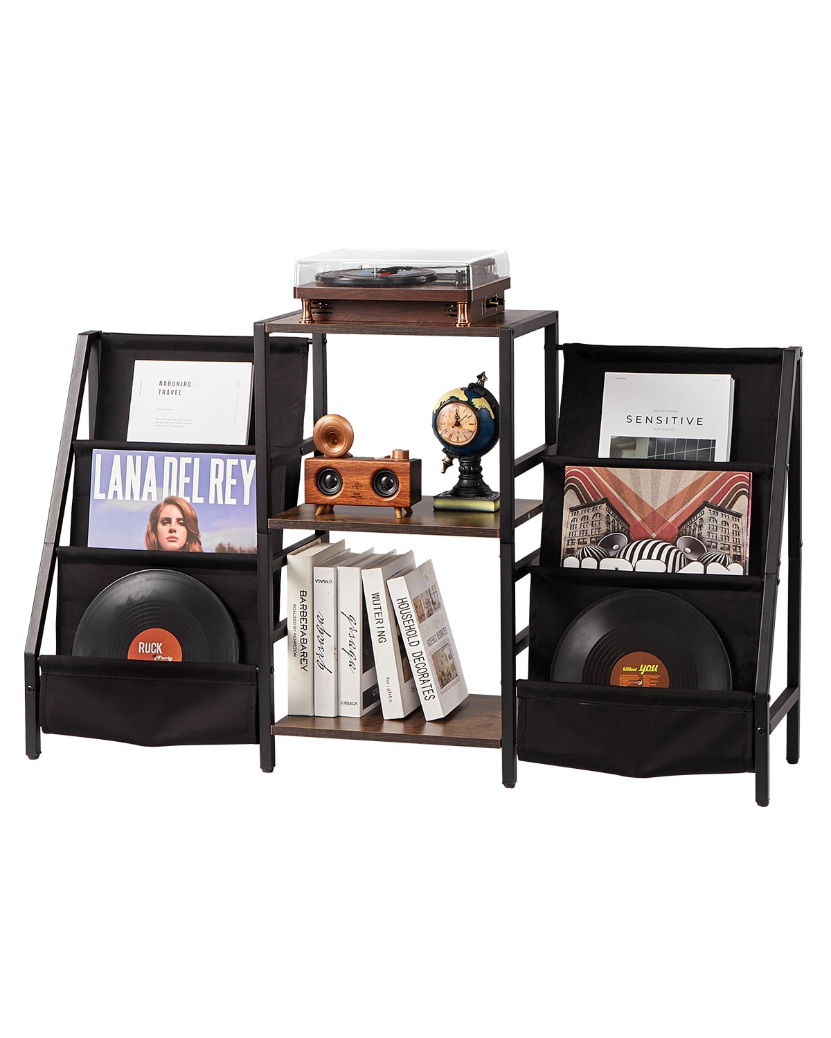 Heywoo Record Player Stand Wood Vinyl Record Stand up to 100-280 Albums ...